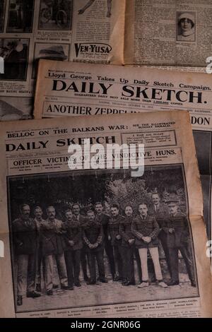 September 13, 2021: Gaziantep, Turkey. Old copies of the British ...