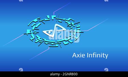 Axie Infinity AXS token symbol in soap bubble. The financial pyramid ...