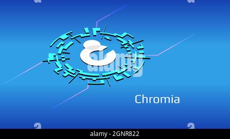 Chromia CHR token symbol of the DeFi project cryptocurrency logo ...