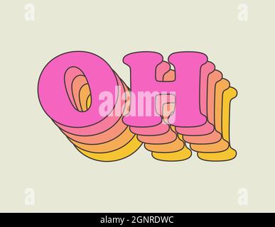 OH! Message style in black outline Sticker set for banner, web, poster ...