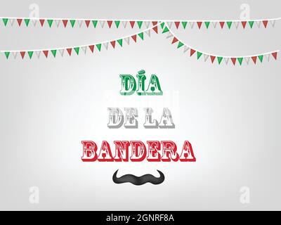 Mexico Dia de la Bandera for Mexican Flag Day colorful template ...