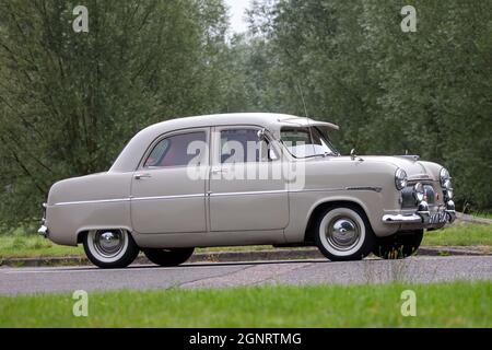 1956 Ford Consul. Classic car meet at Hanley Farm, Chepstow Stock Photo ...
