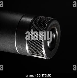 Threaded barrel protector on a rifle muzzle with copy space Stock Photo ...