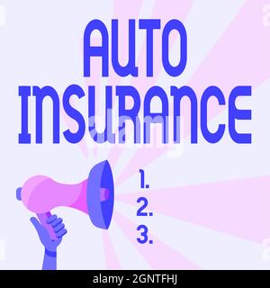 Text caption presenting Auto Insurance. Conceptual photo Protection ...