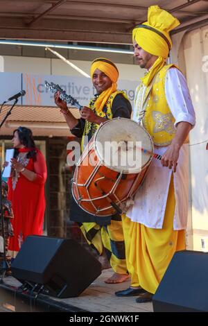 Indian Musician Playing Percussion Musical Instrument Ghatam In Concert ...