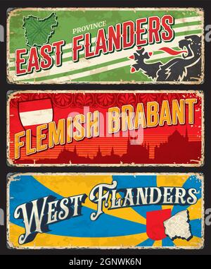 Symbol Map of the Province Flemish Brabant (Belgium). Abstract map ...