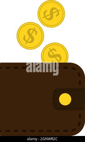 coin dollar in purse Stock Vector Image & Art - Alamy