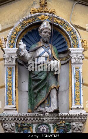 Saint Ambrose statue, Piazza Sant' Ambrogio in Florence, Italy Stock ...