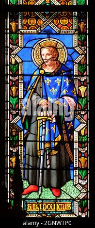 Saint Ludovicus, stained glass window in the Basilica di Santa Croce ...