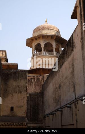 Architectural detail of Amber Fort in Jaipur, Rajasthan, India Stock ...
