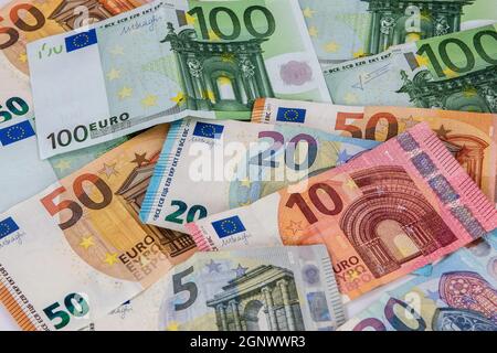 A scads of money made of Euro banknotes Stock Photo - Alamy