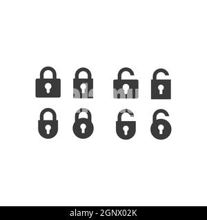 safe padlock glyph icon vector illustration Stock Vector Image & Art ...