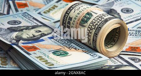 Scattered United States Dollar Banknotes Background for Finance ...