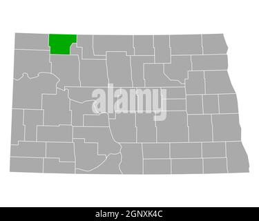 Map of Burke in North Dakota Stock Photo - Alamy