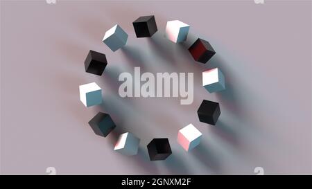 Rotation cubes. Computer generated 3d render Stock Photo - Alamy