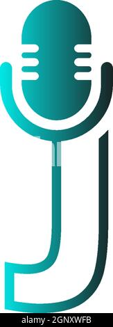 Mic, podcast combine with letters design vector icon Stock Vector Image ...