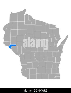 Map of Pepin in Wisconsin Stock Photo - Alamy