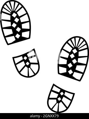 Hiking boot vector glyph icon on dark background. Camping sign. Graph ...