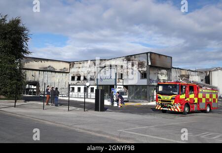 Glenisk’s organic yoghurt factory in Killeigh, near Tullamore after a fire broke out on Monday ...