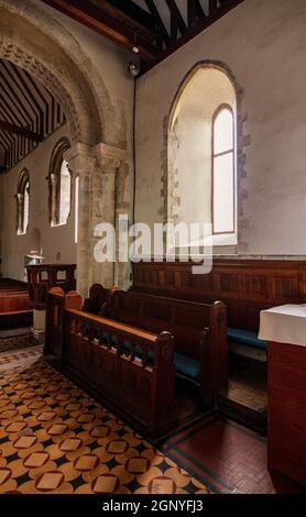 Interior of St Michael's Church, Amberley, West Sussex, UK Stock Photo ...
