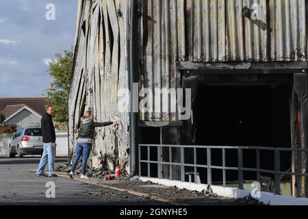 Glenisk’s organic yoghurt factory in Killeigh, near Tullamore after a fire broke out on Monday ...