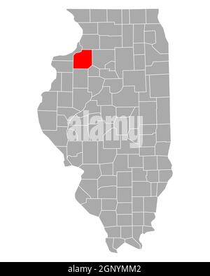 Map of Henry in Illinois Stock Photo - Alamy