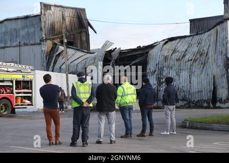 Glenisk’s organic yoghurt factory in Killeigh, near Tullamore after a fire broke out on Monday ...