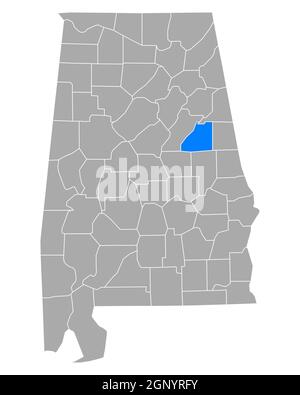 Map of Clay in Alabama Stock Photo - Alamy