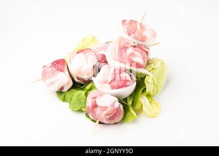 Sicilian meat rolls on white close up Stock Photo - Alamy