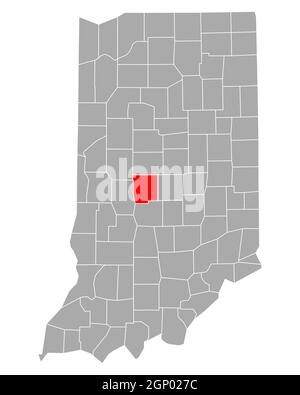 Map of Hendricks in Indiana Stock Photo - Alamy