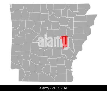 Map of Prairie County, Arkansas Stock Photo - Alamy