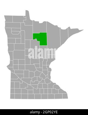 Map of Itasca in Minnesota Stock Photo - Alamy