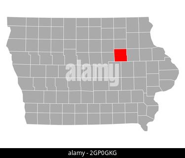 Map of Black Hawk in Iowa Stock Photo - Alamy