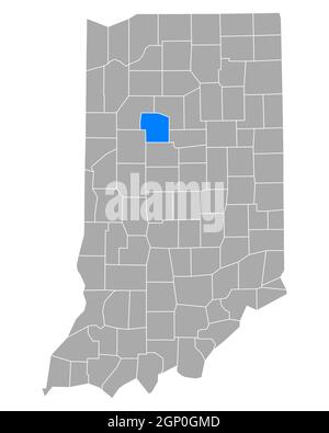 Map of Carroll in Indiana Stock Photo - Alamy