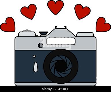 Camera With Hearts Icon Stock Vector Image & Art - Alamy