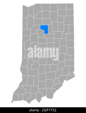 Map of Cass in Indiana Stock Photo - Alamy