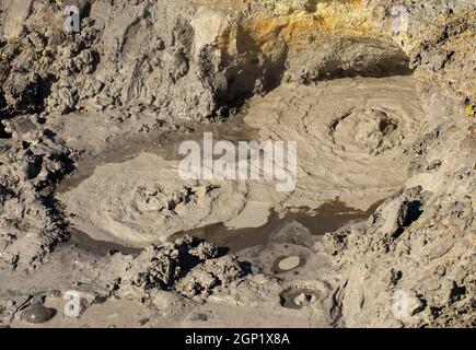 Closeup of a Mud Volcano or Mud Dome on Kamchatka Stock Photo - Alamy
