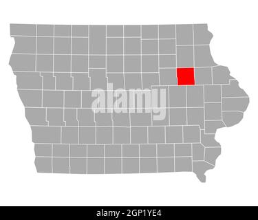 Map of Buchanan in Iowa Stock Photo - Alamy