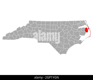Map of Dare in North Carolina Stock Photo - Alamy