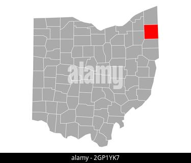 Map of Trumbull in Ohio Stock Photo - Alamy