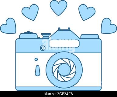 Camera With Hearts Icon Stock Vector Image & Art - Alamy