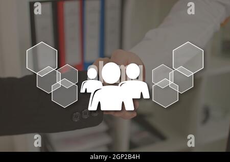 Business partner concept illustrated by a picture on background Stock ...