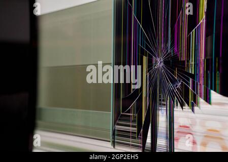 Laptop with a smashed screen (MacBook Pro, Retina 13-inch 2015) with a ...