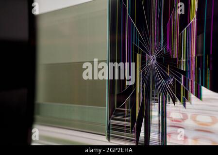 Laptop with a smashed screen (MacBook Pro, Retina 13-inch 2015) with a ...