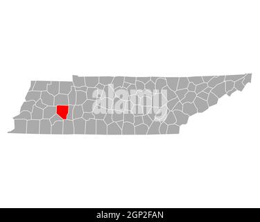 Map of Henderson in Tennessee Stock Photo - Alamy