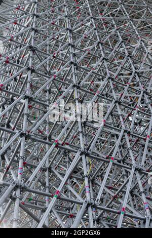 Collection of metallic scaffolding texture filling the entire frame ...