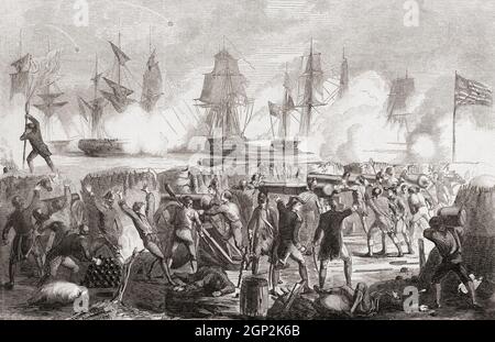 SOUTH CAROLINA: Sullivan's Island attack plan, c1880 antique map Stock ...