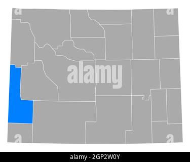 Map of Lincoln in Wyoming Stock Photo - Alamy