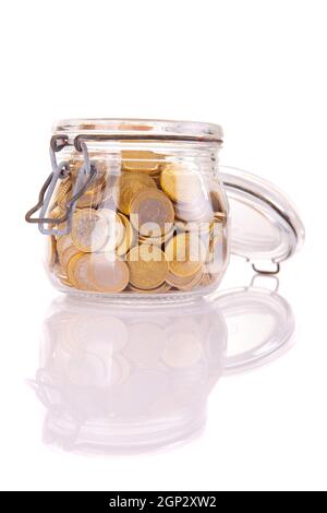 A big money jar full of savings Stock Photo - Alamy