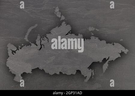 Map of Russia on dark slate Stock Photo - Alamy